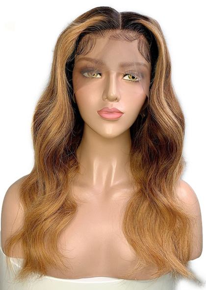 13x6 Lace Front Wig 150 Body Wave Ombre 1b 4 27 Highlight Color
