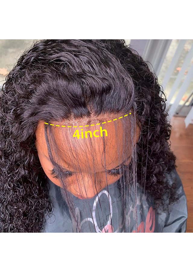 4x4 Closure Wig Deep Curly Brazilian Lace Closure Frontal Kinky Curly ...