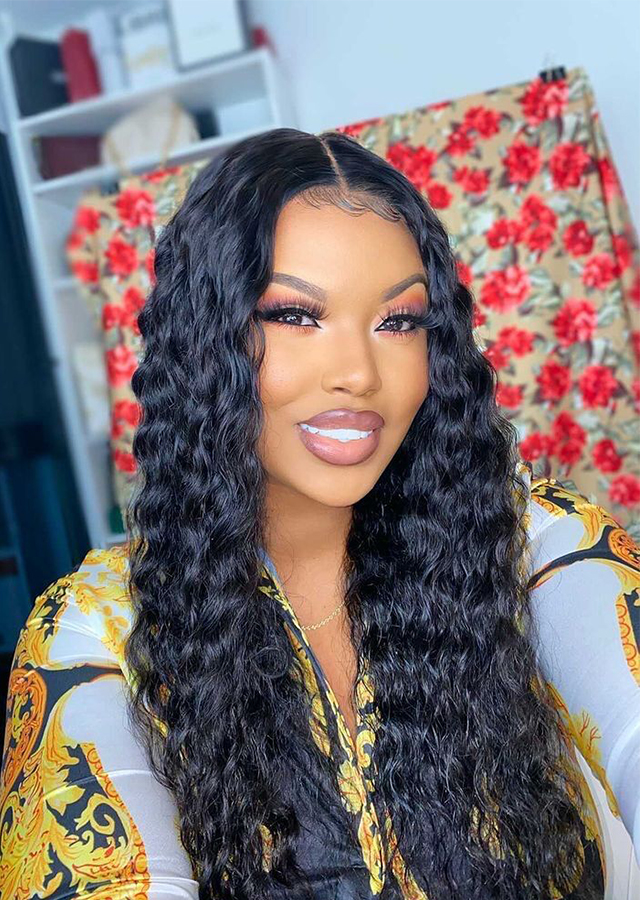 250 Density 20inch 13x4 Lace Front Wig Loose Wavy Curly Human Hair Wigs