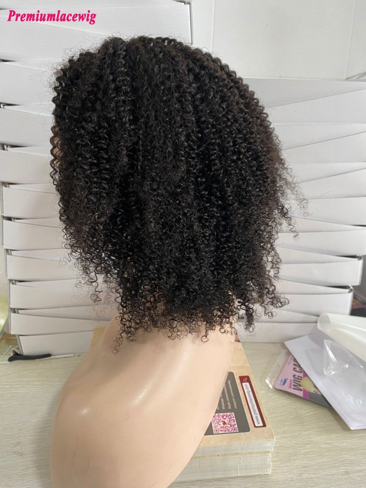 Afro Jeri Curly 4x4 Closure Wig 18inch Long Curly Lace Wigs For Women
