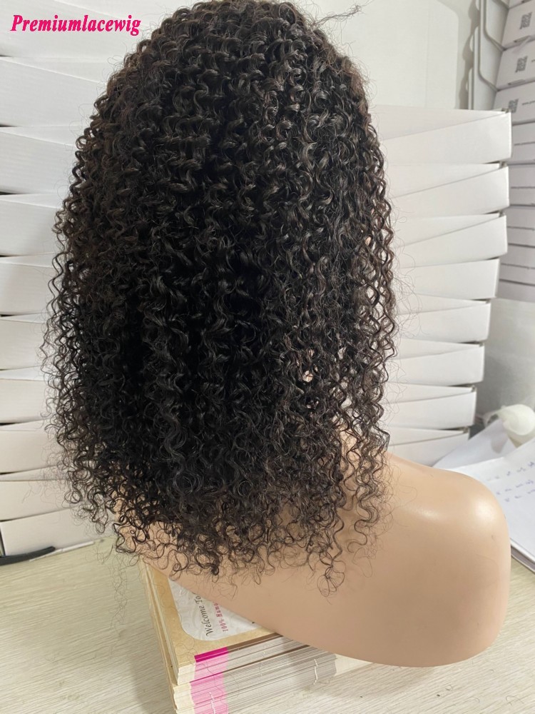 18inch 4x4 Kinky Curly Closure Wig Long Curly Lace Wigs For Women