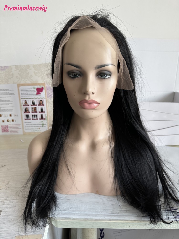 Full Frontal 13x6 Lace Wig 20inch 250 Density Jet Black Straight Hair